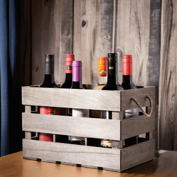 Monthly Sommelier's Six Wine Crate with House Wine - Wine gift baskets ...