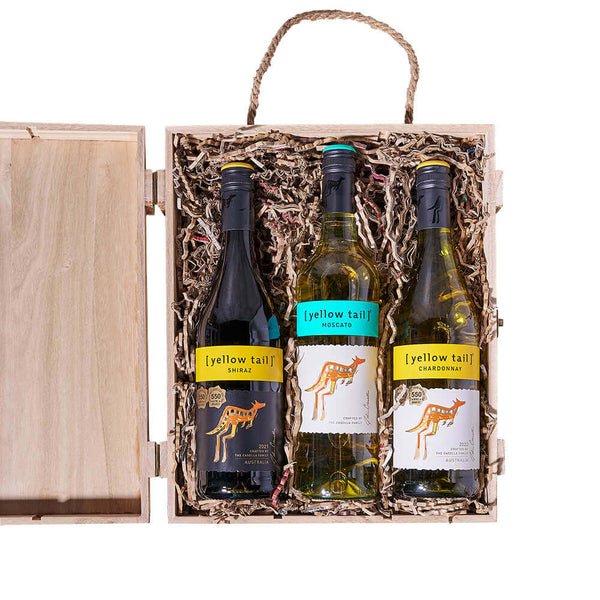 New South Wales Yellow Tail Wine Trio Box – wine gift baskets – US ...